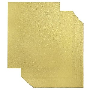 Gold Glitter Cardstock Paper, Double Sided Gold Glitter Paper for DIY Projects, 20 Sheets Gold Sparkle Card Stock for Crafts and Cricut, 250GSM