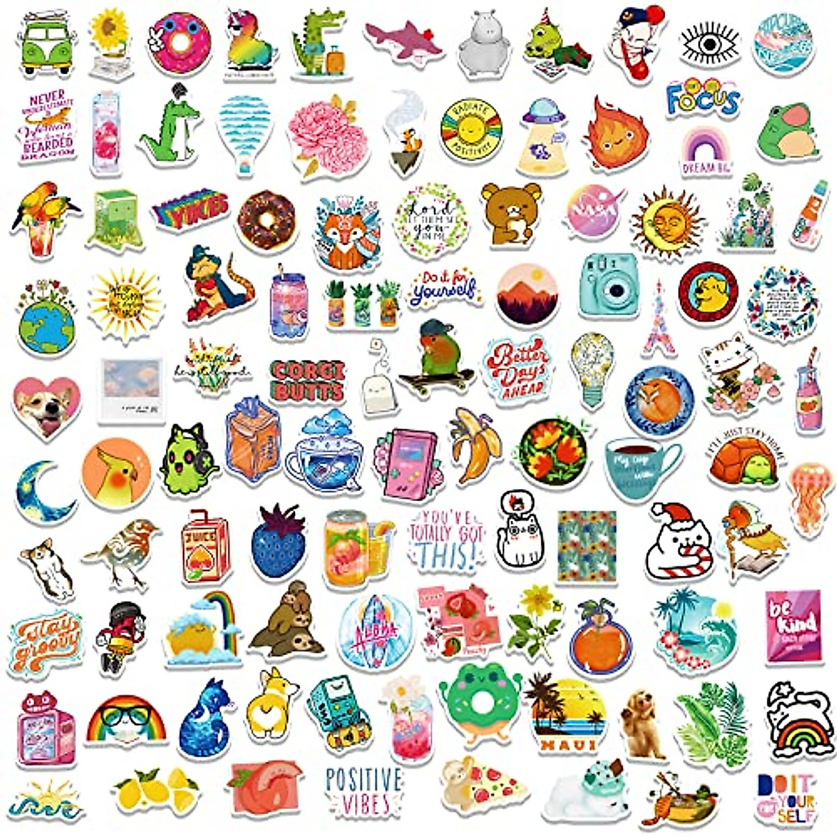 600Pcs Water Bottle Stickers, Stickers for Kids, Cute Vinyl Aesthetic Sticker Packs for Water Bottle Laptop Scrapbook Computer Hydroflask Teacher Stickers Bulk for Teens Girls Kids Adults
