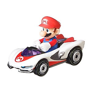 Hot Wheels Mario Kart Mario with P-Wing Racer, GJH62