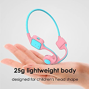 Kids Headphones for School - Bone Conduction Child Headphones for Boys Girls Toddlers with Microphone IPX5 Waterproof Open Ear Headphones Wireless Bluetooth for iPad Kindle Airplane Travel Tablet