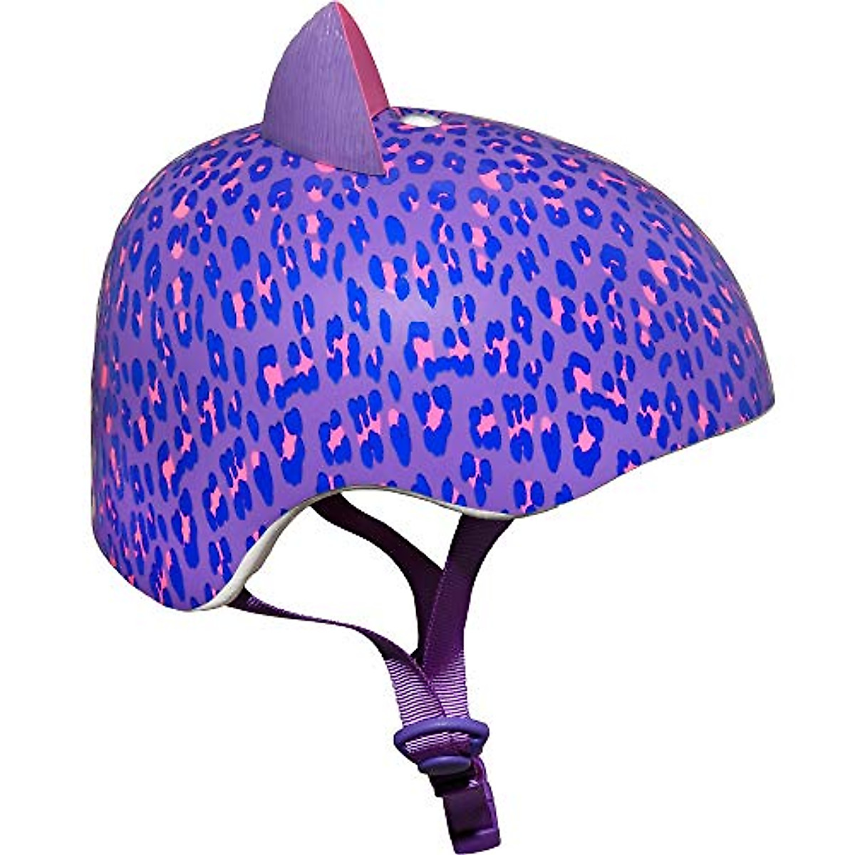 Krash Girls Bike Helmet, Purple Leopard Kitty