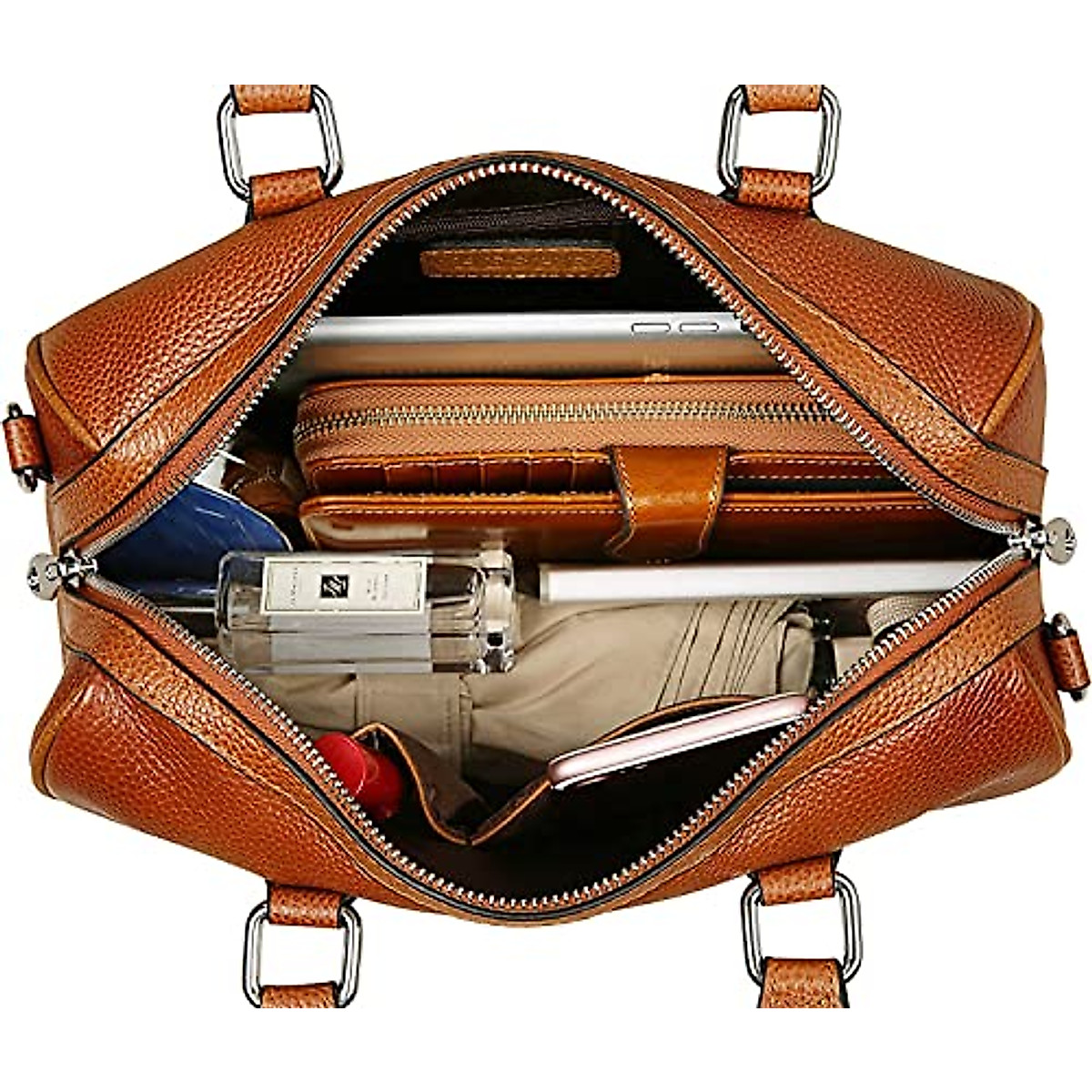 HESHE Genuine Leather Purses for Women Satchel Handbags Designer Ladies Shoulder Bags Cross Body Purse(Sorrel)