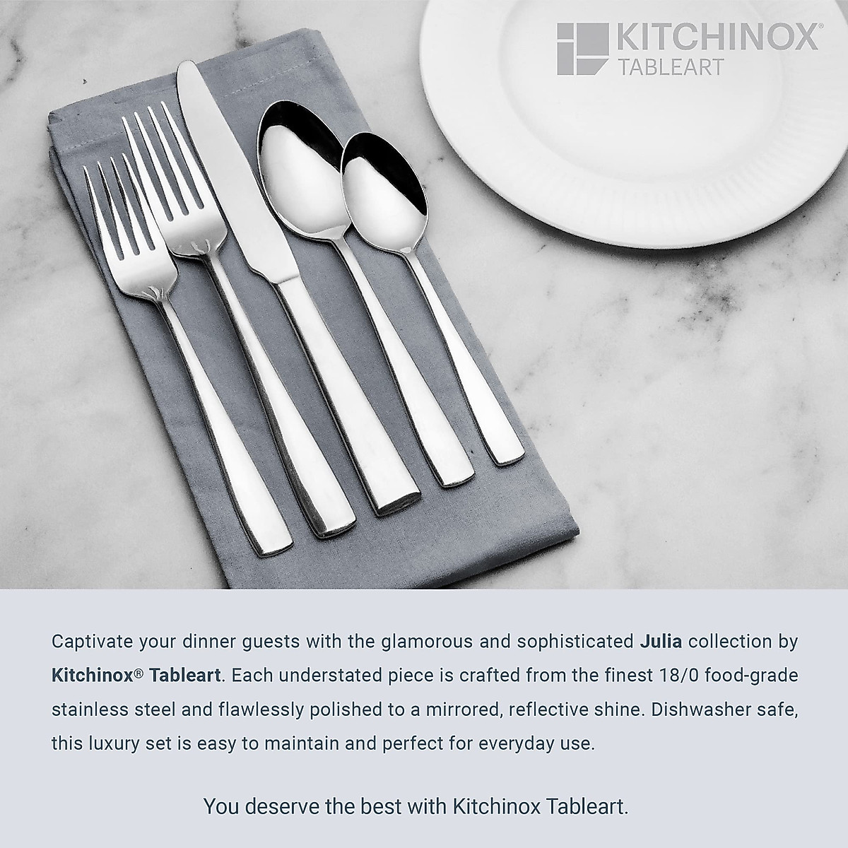 Kitchinox Flatware, Service for 4/20 Piece Set, Julia