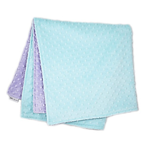 MEG ORIGINAL Lavender & Aqua Minky Dot Baby Girl Blanket
