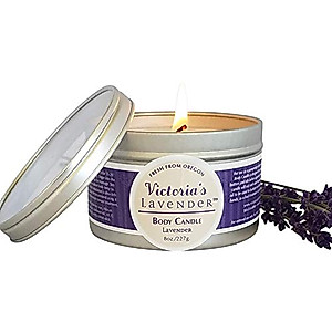 Lavender Massage Oil Candle — Candle Massage Wax Play & Relaxation, Aromatherapy Candle That Turns Into Massage Oil — Lavender Massage Wax Candle by Victoria's Lavender