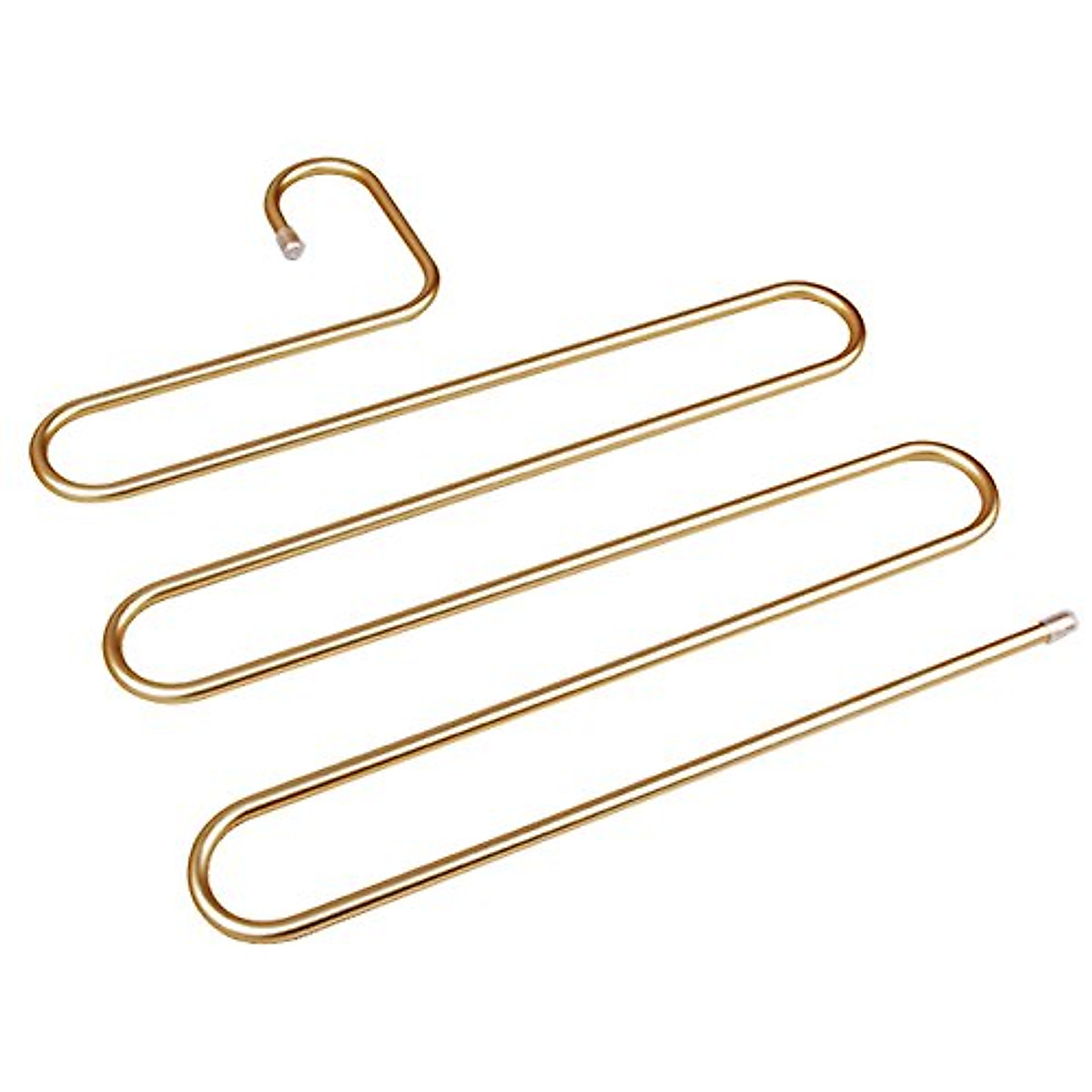 Da Jia Sturdy S-Type Multi-Purpose Aluminum Pants Hangers Closet Space Saving Hangers Storage Rack for Pants Scarf Tie Towel (Golden)