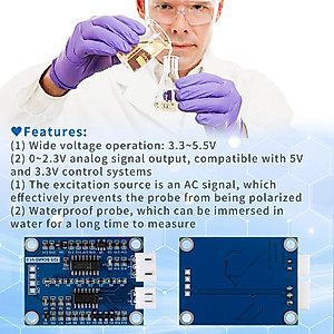 EC Buying TDS Water Quality Detection Sensor Module with XH2.54-3Pin Dissolved Solids Module Power Supply Voltage 3.3~5.0V Water Quality Detection Suitable for ARDUINO/51/stm32/DIY TDS Tester
