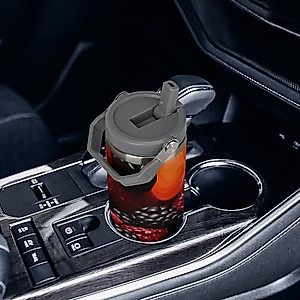 Black And Red Fruits Tumbler 30oz Large Capacity Car Cup with Handle Fit in Any Car Cup Holder Stainless Steel Leakproof Insulated Coffee Tumblers with Lid And Straw
