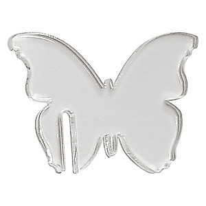 XIAOYUE 20pcs of Blank Butterfly Champagne Glass Markers,Blank Clear Acrylic Drink Marker, Wedding Favor, Blank Escort Card Rounds, Wine Glass Markers (Clear)