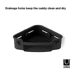 Umbra Flex Shower Storage Accessories with Patented Gel-Lock Technology Suction Cup, Black
