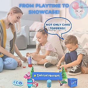 HUG-CHUMS Birthday Decorations Cake Topper for Boys & Girls - Upgraded Design Video Game Battle Royale Party Favors Set and Cupcake Decor, V2 Gamer Stuff Christmas Supplies - 11 PCS