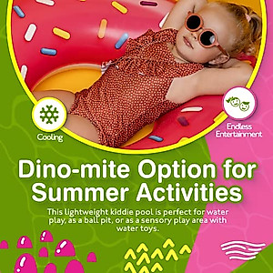 Taylor Toy Kiddie Pool, Splash Pool, Toddler Pool, Kids Pool, Easy Setup, Foldable, Ball Pit, Portable, Water Play, Non-Inflatable, Dinosaur, 203 Gallon