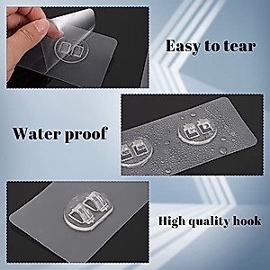 8 Pcs Shower Caddy Adhesive Replacement, Adhesive Shower Hooks Strong Adhesive Wall Hooks Waterproof Adhesive Hooks for Shower Caddy, No Drilling