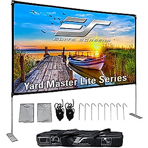 Elite Screens Yard Master Lite, 125-inch Outdoor Projector Screen 16:9 Double Sided Wrinkle-Free Foldable Portable Indoor Movie Projection Screen, | US Based Company 2-Year Warranty,OMS125HLITE