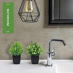 Der Rose 6 Pack Small Fake Plants Artificial Potted Faux Plants in Pot for Home Office Farmhouse Bathroom Shelf Decor Indoor