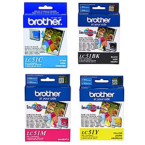 Brother LC51 Ink Cartridge Set Black, Cyan, Magenta, Yellow for DCP-130C in retail packing