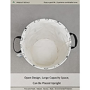 ONOEV Round Fabric Storage Bin,Decorative Basket,Organizer Basket with Handles,for Clothes Storage,books and sundries(Forest deer), 19.7inch(H) x 15.7inch(D)