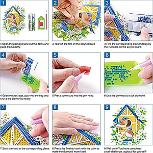 Orgone DIY 5D Snowman Diamond Painting Desk Ornaments Kits Special Shaped Rhinestones Wooden Diamond Art Desktop Ornament for Christmas Xmas Table Office Home Decoration Housewarming Birthday Gift