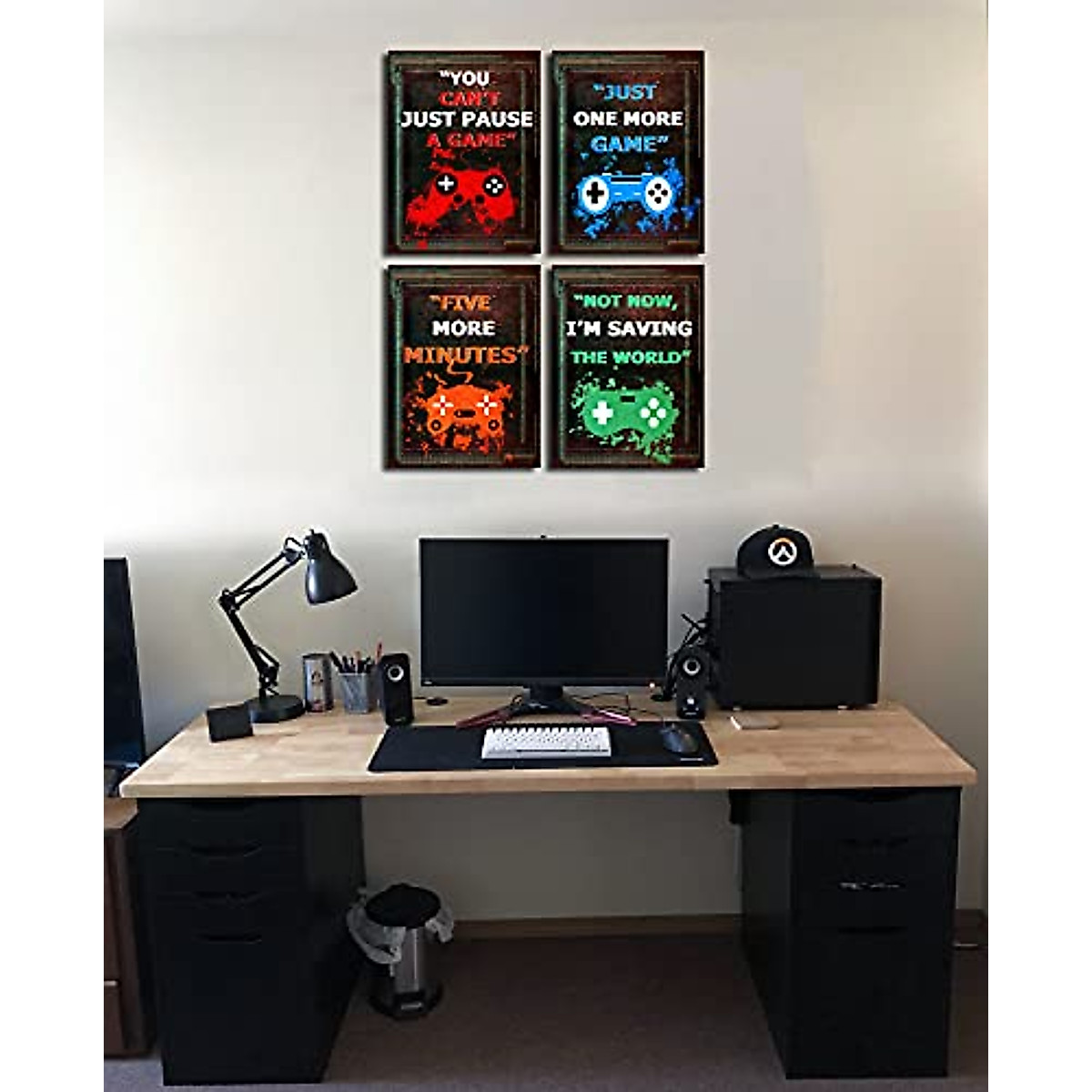 Game Room Wall Art Decor Funny Gaming Decorations Canvas Prints Boys Room Decorations Video Game Posters Pictures Decoration for Boys Bedroom Video Game Room Playroom Paintings Framed Ready to Hang
