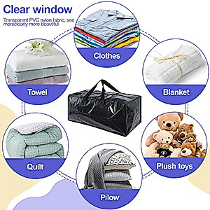 8 Pack Extra Large Moving Bags,Heavy Duty Moving Storage Bags,Foldable Storage Totes for Space Saving,Packing Supplies for Moving Storing,with Sturdy Backpack Straps Handles & Zippers,Reusable (Black)