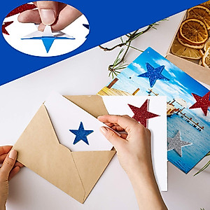 200 Pcs Patriotic Stickers Glitter Star Foam Sticker 4th of July Stickers Self Adhesive Small Star Stickers Independence Day Handmade Decors for 4th of July Decor Kid's Arts Craft Supplies