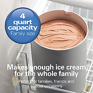 Hamilton Beach Electric Automatic Ice Cream Maker & Frozen Yogurt Machine, Makes Custard, Sorbet, Gelato and Sherbet, 4 Quart, White