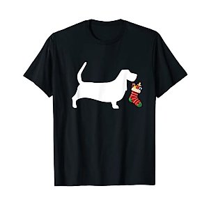 Bassett Hound Christmas Stocking Stuffer Dog T-Shirt