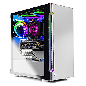 SkyTech Archangel 3.0 Gaming Computer PC Desktop - Ryzen 5 3600 6-Core 3.6GHz, RTX 2060 6G, 1TB SSD, 16GB DDR4 3000, RGB Fans, AC WiFi, Windows 10 Home 64-bit, White