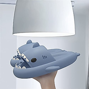 ChayChax Boys Girls Cloud Shark Slides Novelty Sandals Toddlers Cute Non-Slip Beach Pool Shower Slippers with Comfy Cushioned Thick Sole，Haze Blue，3-4 Big Kid