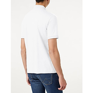 A|X ARMANI EXCHANGE mens Short Sleeve Milano/New York Logo Jersey Polo Shirt, White, Medium US