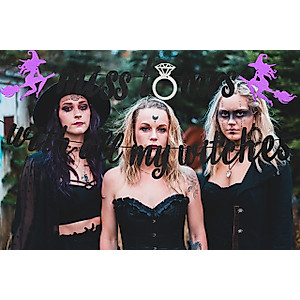 Miss to Mrs with All My Witches Banner, Glitter Halloween Bachelorette Party Decorations, Halloween Bachelorette Party Banner, Halloween Wedding, Bridal Shower, Engagement Party Decorations