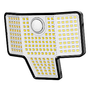 AmeriTop Solar Lights Outdoor, 2 Pack 189 High Brightness LED Cordless Solar Motion Sensor Lights; 4 Heads, 270°Wide Angle Illumination, IP65 Waterproof, Security Flood Light(Daylight)