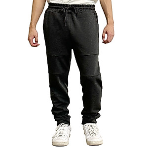 Southpole Men's Basic Lightweight Tech Fleece Jogger Pants, Heather Charcoal, X-Large