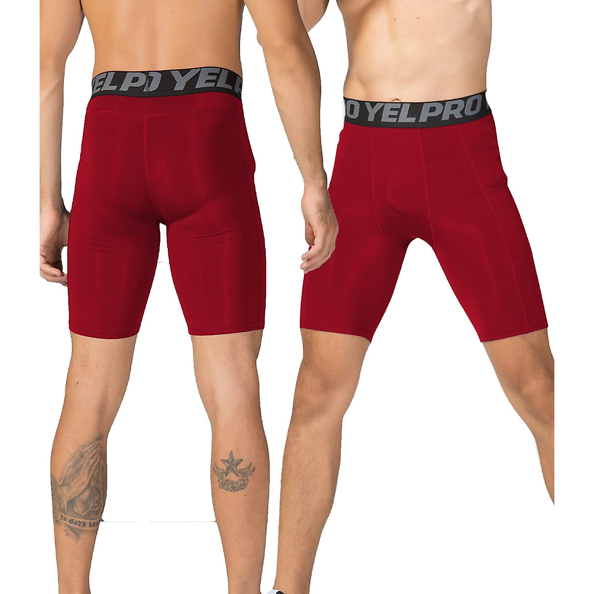 Compression Shorts Men 3 Pack, Dry Fit Compression Underwear Spandex Running Shorts Mens Workout Athletic Short Pocket