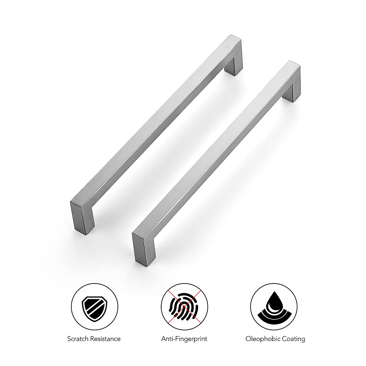 Ravinte 10 Pack 8 Inch Kitchen Square Cabinet Handles Satin Nickel Cabinet Pulls Brushed Nickel Drawer Pulls Kitchen Cabinet Hardware Kitchen Handles