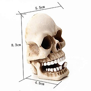 Skull Sculpture Storage Hook Skeleton Wall Mount Resin Creative Ornament Statue for Gift Halloween Party Decor