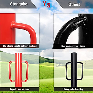 Gtongoko 12LB T Post Driver with Handles Heavy Duty Fence Post Driver Post Pounder for T-Posts，U Channel，Metal Post and Sign Post Pole Driver Tool,17 Inch Red