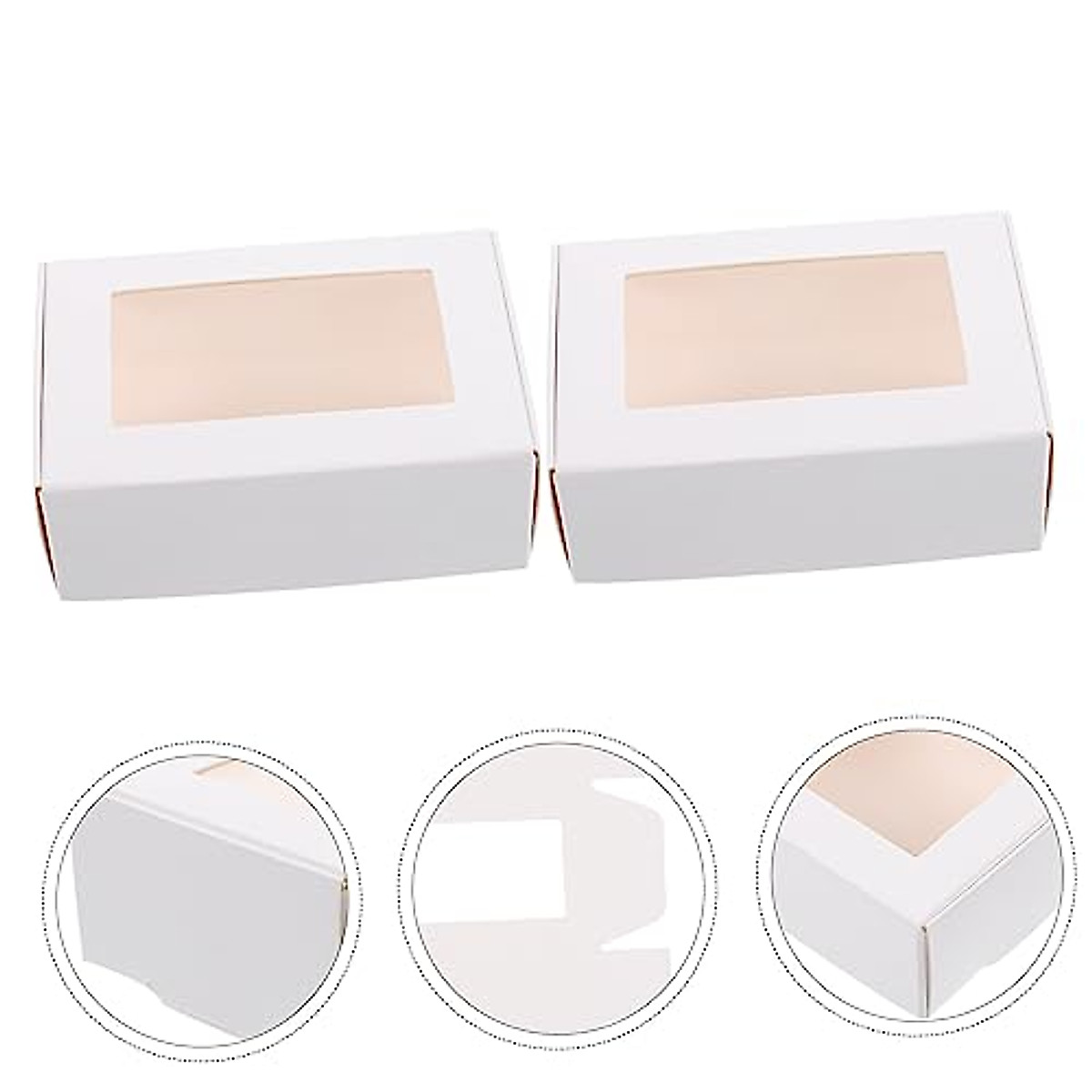 STOBOK 150 Pcs Packaging Boxes Mini Cake Box Candy Containers Mini Cake Containers Packing Containers DIY Cookie Box Bakery Box Packing Box Storage Box Carton White Travel Soap