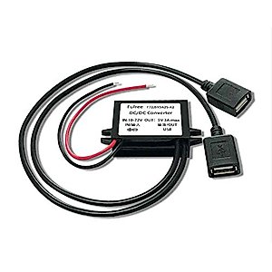 Autek DC Converter Buck Module 12V/24V/36V/48V/60V Convert to 5V（20-72V Convert to 5V）, 5V USB Output Power Adapter Double line USB