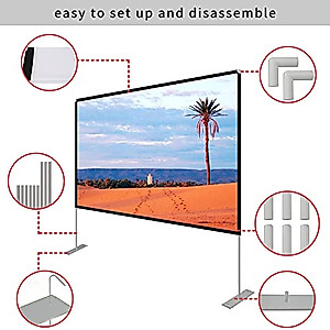 Projector Screen with Stand 120 inch Portable Projection Screen 16:9 4K HD Rear Front Projections Movies Screen with Carry Bag for Indoor Outdoor Home Theater Backyard Cinema Travel