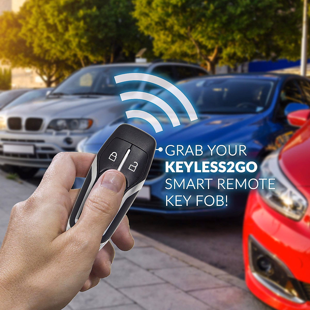 Keyless2Go Replacement for 4 Button Smart Key for Proximity Remote for Ford 164-R8109