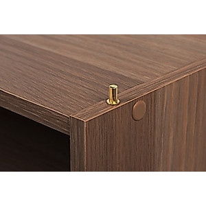 IRIS USA 3-Shelves Modular Wood Stacking Storage Box, for Office Closet and Nightstand, Easy Assembly, Customizable, Stacking Storage Boxes, Walnut