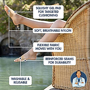 Dr. Frederick's Original Bunion Sleeves - 2ct. - Thin Bunion Relief Socks - Orthopedic Bunion Cushion for Women & Men - Gel Pad Bunion Guard, Big Toe Separator - Small - W5-6.5 | M4.5-6