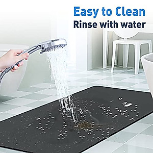 Pet Feeder Mat for Water Fountain and Automatic Feeder, Water Absorbent Non Slip Rubber for Large Pets