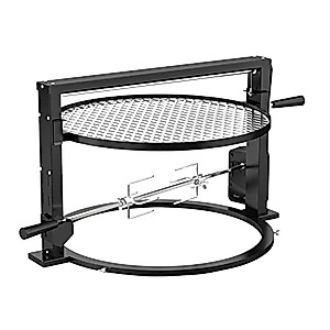 only fire Santa-maria Style Grill Rotisserie System Adjustable Cooking Grate Attachment for Weber 22 inch Kettle Grills - Global Patent