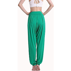 Hoerev Green Super Soft Modal Spandex Harem Yoga Pilates Pants
