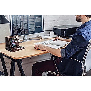 Peraco Wood Phone Docking Station for Men and Phone Organizer Station - Wooden Phone Docking Station for Men - Wooden Phone Stand  - Mens Docking Station and Organizer - Docking Station Organizer