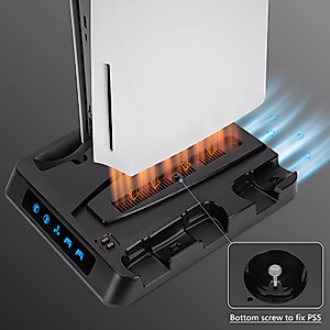 Geekria Charging Station Compatible with PSVR2, PS5, Sony PlayStation VR2 Dual Charging Dock Charging Stand Gamepad Show Case Gaming Accessories with Host Cooling Fan (Black)