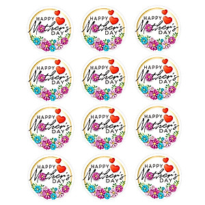 FaCraft Happy Mothers Day Labels Stickers,1.5" Mother's Day Gift Tag Stickers,Floral Mothers Day Presents Labels,Mother's Day Gift Labels for Envelope Seals Card Boxes Party Favor,36PCS