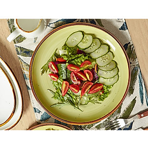 ONEMORE Porcelain Plates Set 10.5 inch Large Dinner Plates for Salad Dessert Ceramic Serving Plate Set of 4, Microwave and Dishwasher Safe